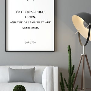 ACOMAF SJM Book Quote Printable Wall Art Poster | Stars Who Listen ...