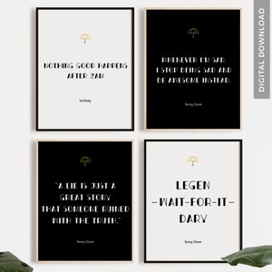 HIMYM BUNDLE of 4 Quote Printable Wall Art Posters | How I Met Your ...