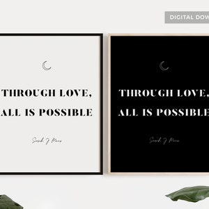 HOEAB SJM Book Quote Printable Wall Art Poster | Through Love, All is ...
