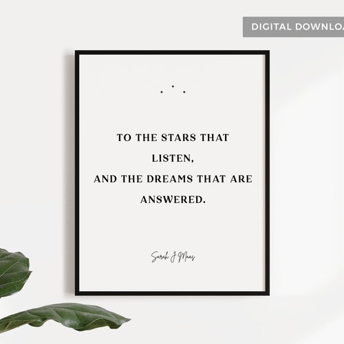 ACOMAF SJM Book Quote Printable Wall Art Poster Stars Who - Etsy