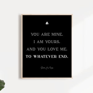 EOS SJM Book Quote Printable Wall Art Poster | to Whatever End | Empire ...