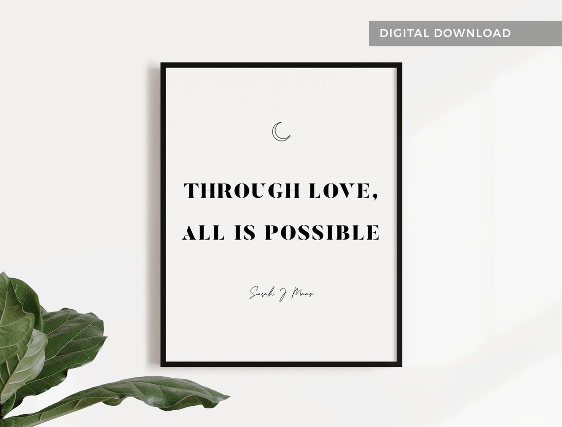 HOEAB SJM Book Quote Printable Wall Art Poster Through Love - Etsy