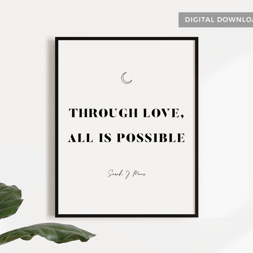 HOEAB SJM Book Quote Printable Wall Art Poster Through Love - Etsy