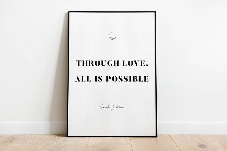 HOEAB SJM Book Quote Printable Wall Art Poster Through Love - Etsy