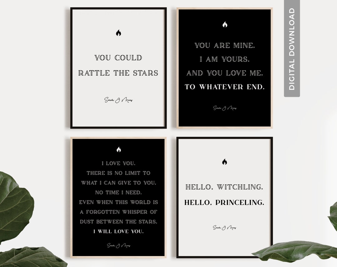 Throne of Glass SJM BUNDLE of 4 Book Quote Printable Wall Art Posters ...