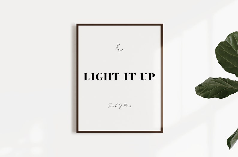 HOEAB SJM Book Quote Printable Wall Art Poster Light It up - Etsy