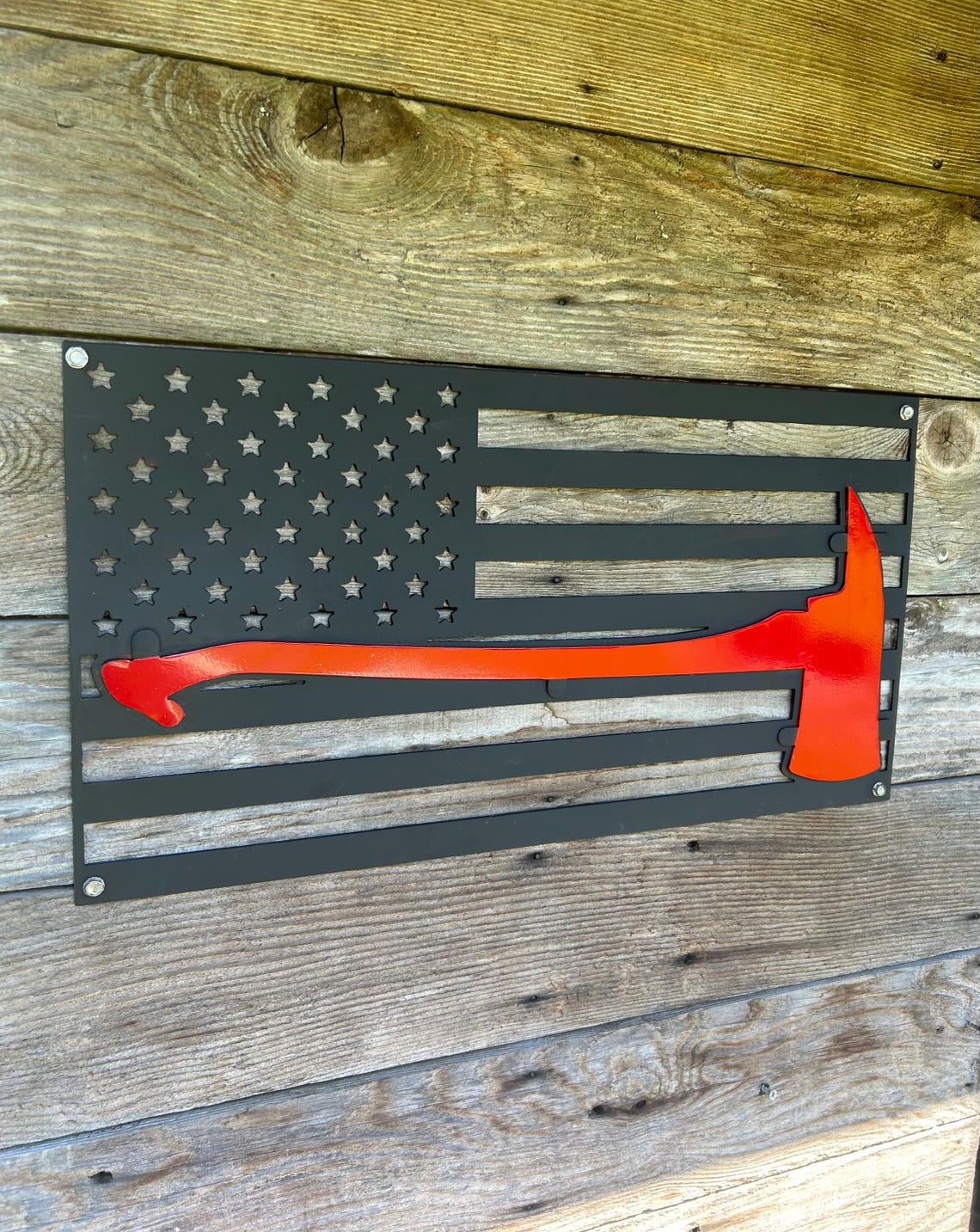 Firefighter Tribute American Flag Wall Art - Etsy