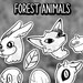 Forest Animals Set of 7 Stickers. DIY Color Your Own Forest Creatures ...