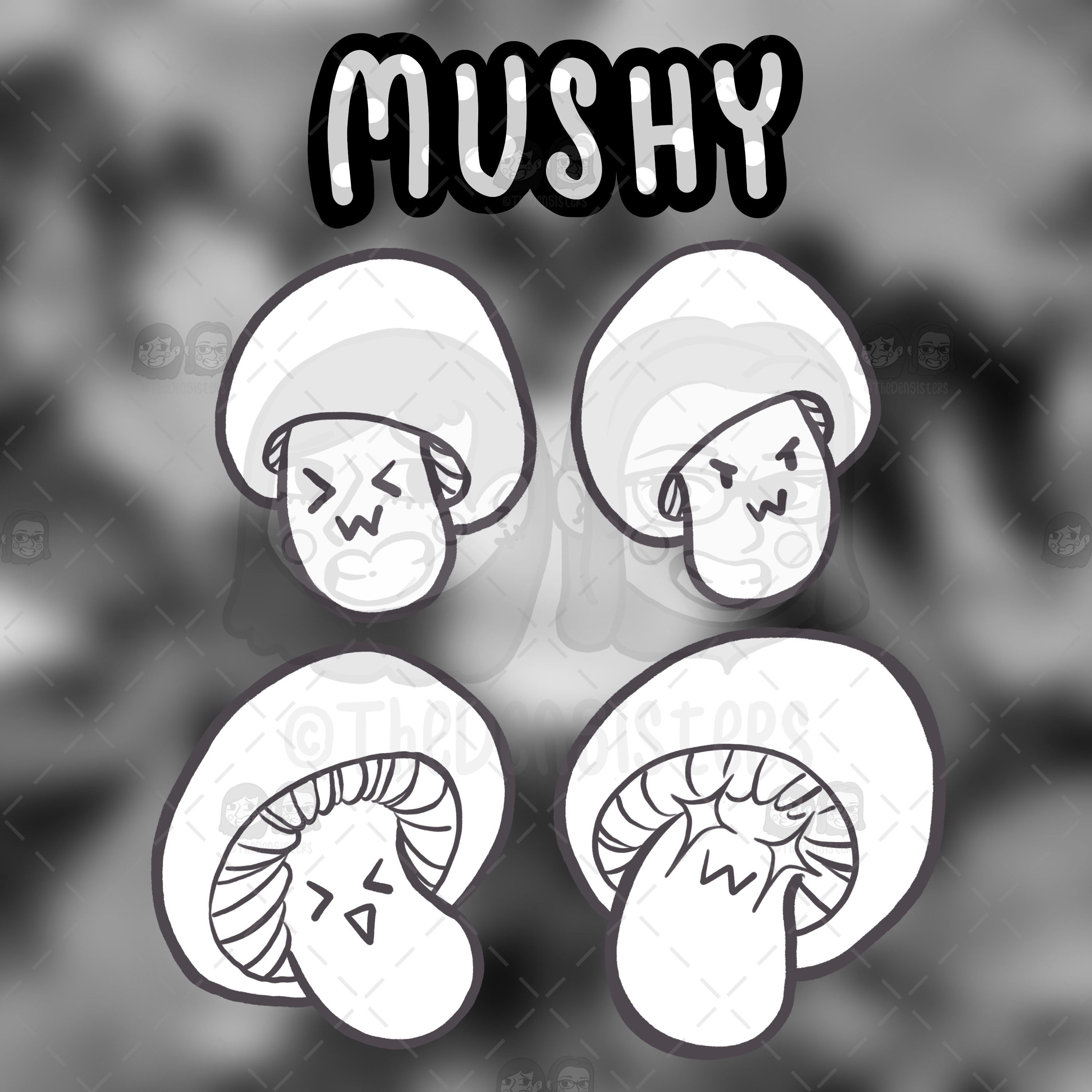 Mushy Boi Set of 4 Stickers - DIY Color Your Own - Etsy
