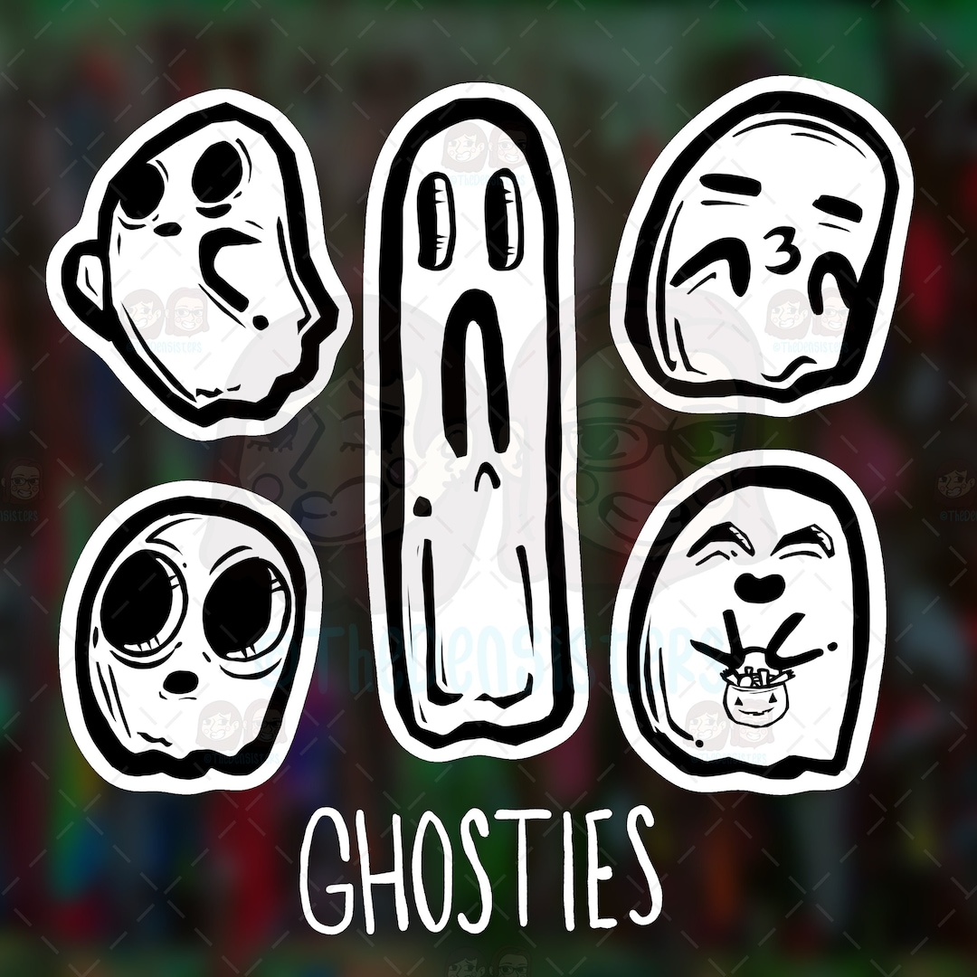 Ghosties Set of 5 Stickers. These Little Guys Just Want to Float, Haunt ...