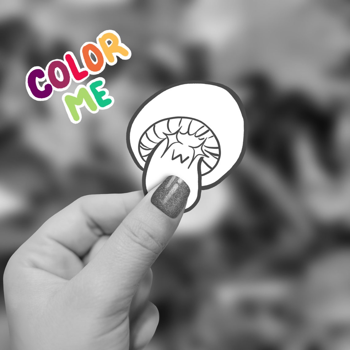 Mushy Boi Set of 4 Stickers - DIY Color Your Own - Etsy