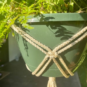 Outdoor Macrame Plant Hanger, Berry Knots Pattern, Fits Standard Fern ...