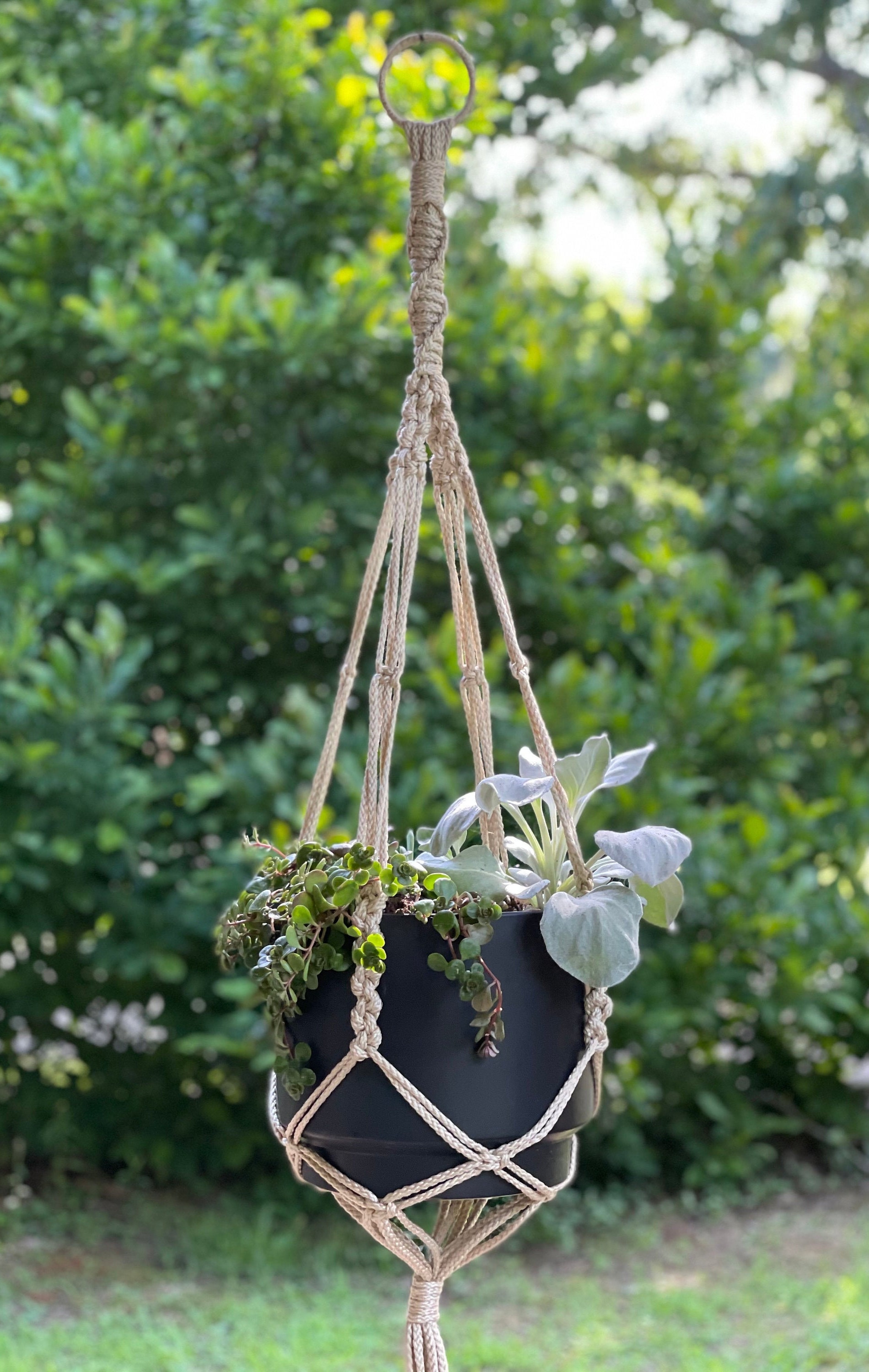 Large Macrame Outdoor Plant Hanger, Fits Hanging Baskets,“the Patricia ...