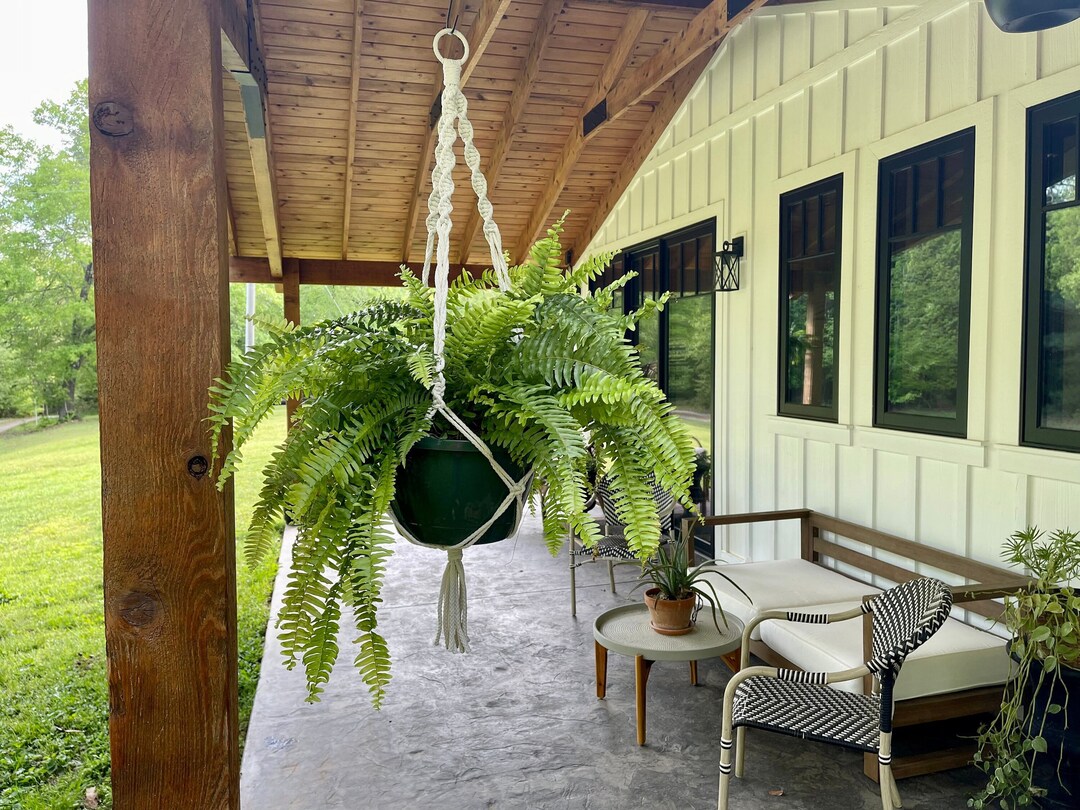 Outdoor Macrame Plan Hanger,spiral Pattern, Boho, Fits Standard Fern ...