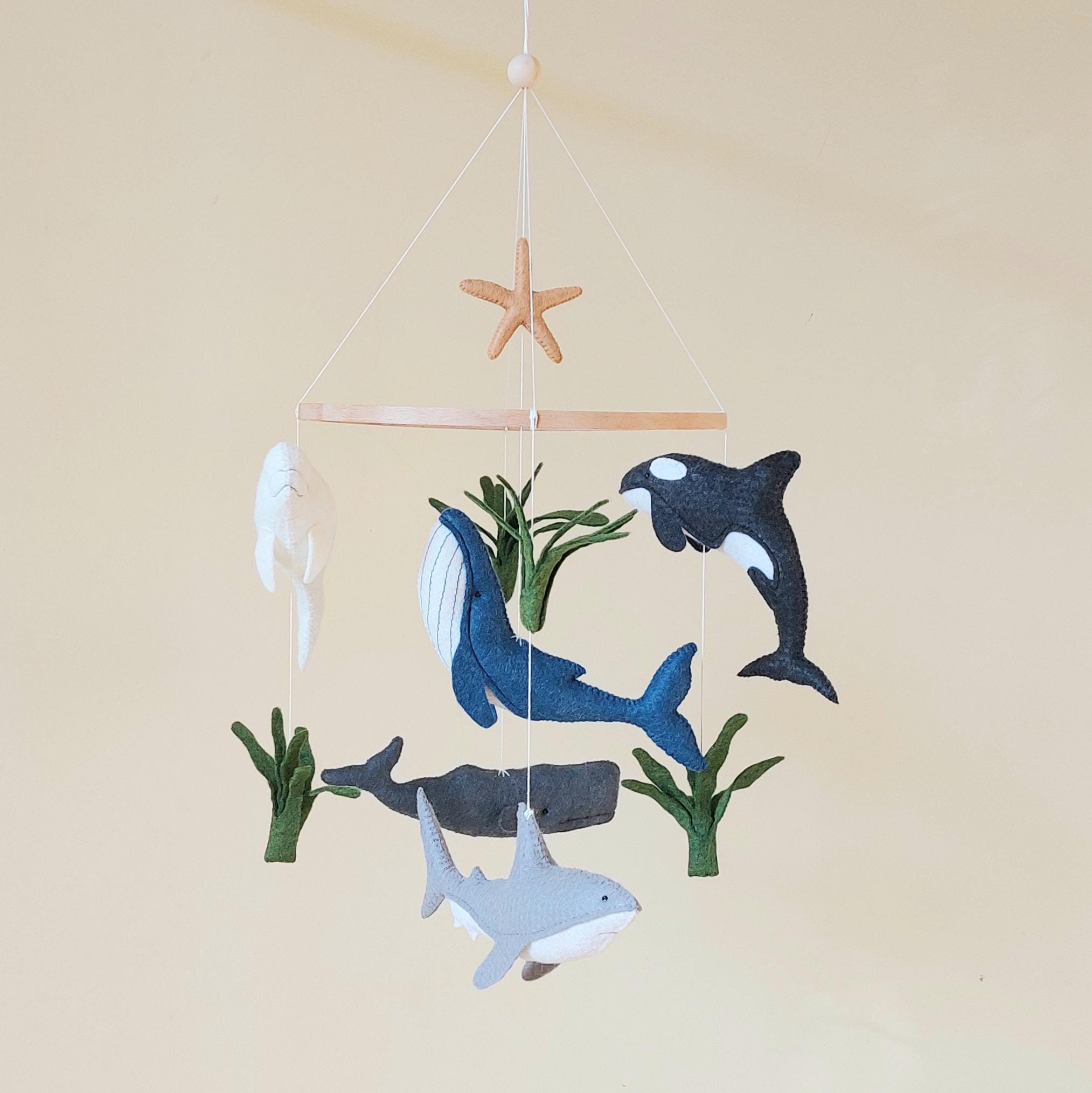 Baby Mobile. Ocean Mobile With Shark,orca,beluga,whale,cashalot. Felt ...