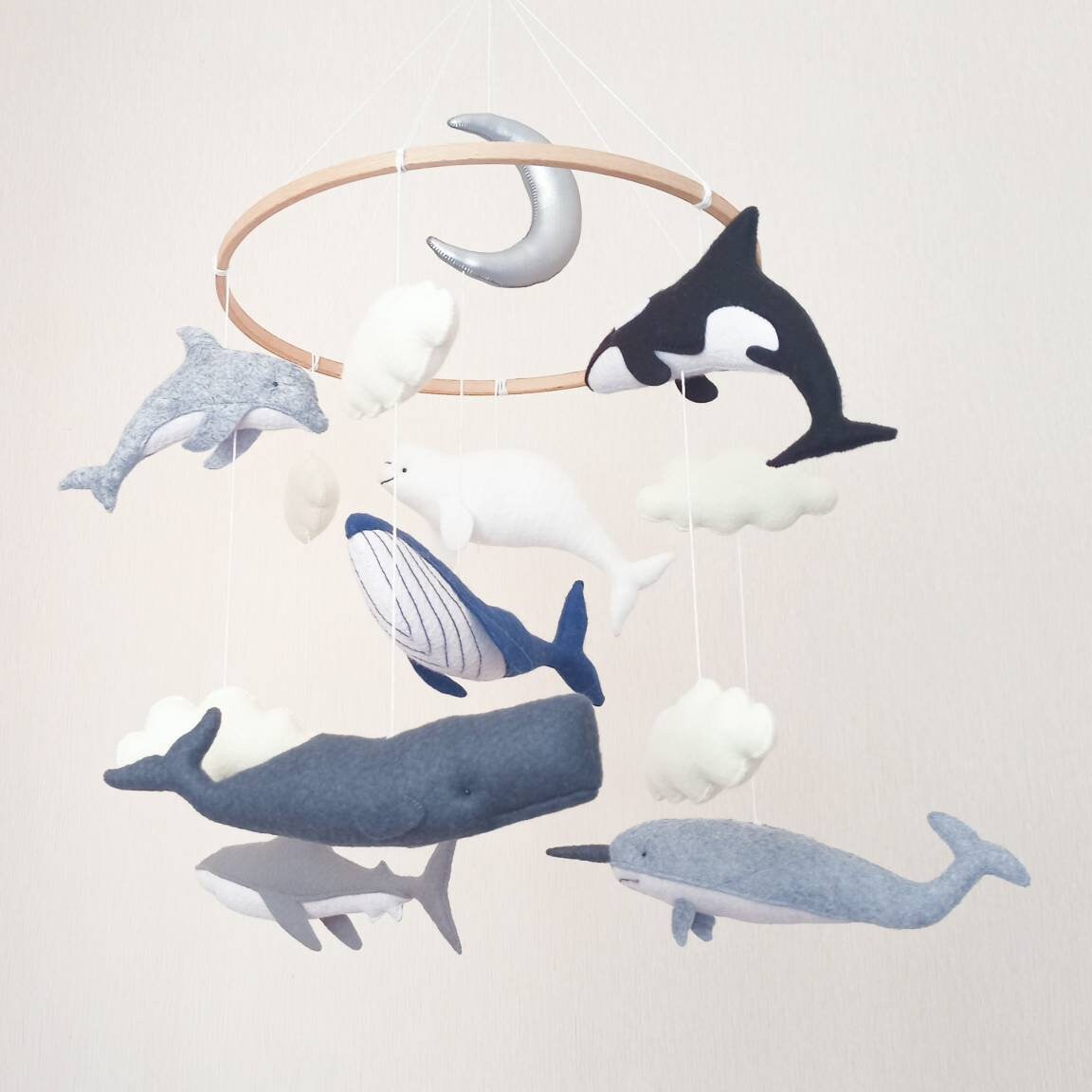Whale Baby Mobile.sea Mobile.baby Crib Mobile. Fish - Etsy