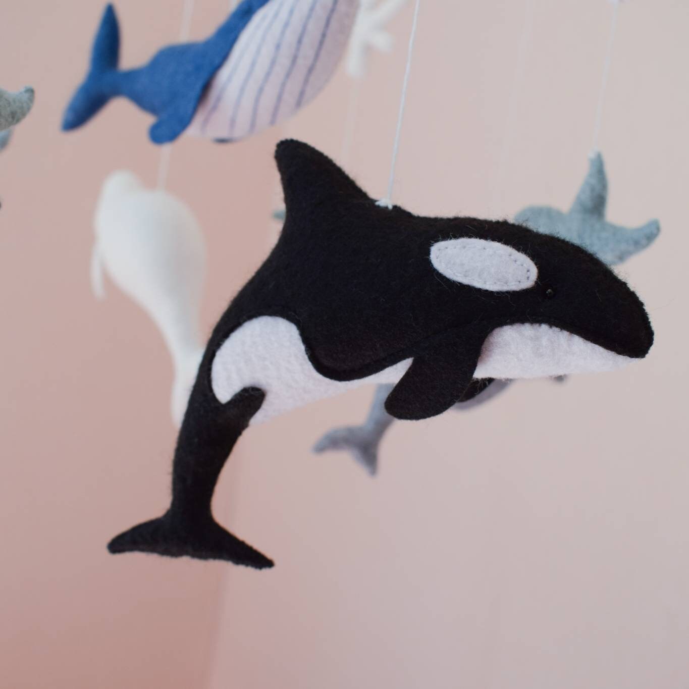 Ocean Mobile With Whale, Beluga, Orca, Shark, Dolphin, Starfishes ...