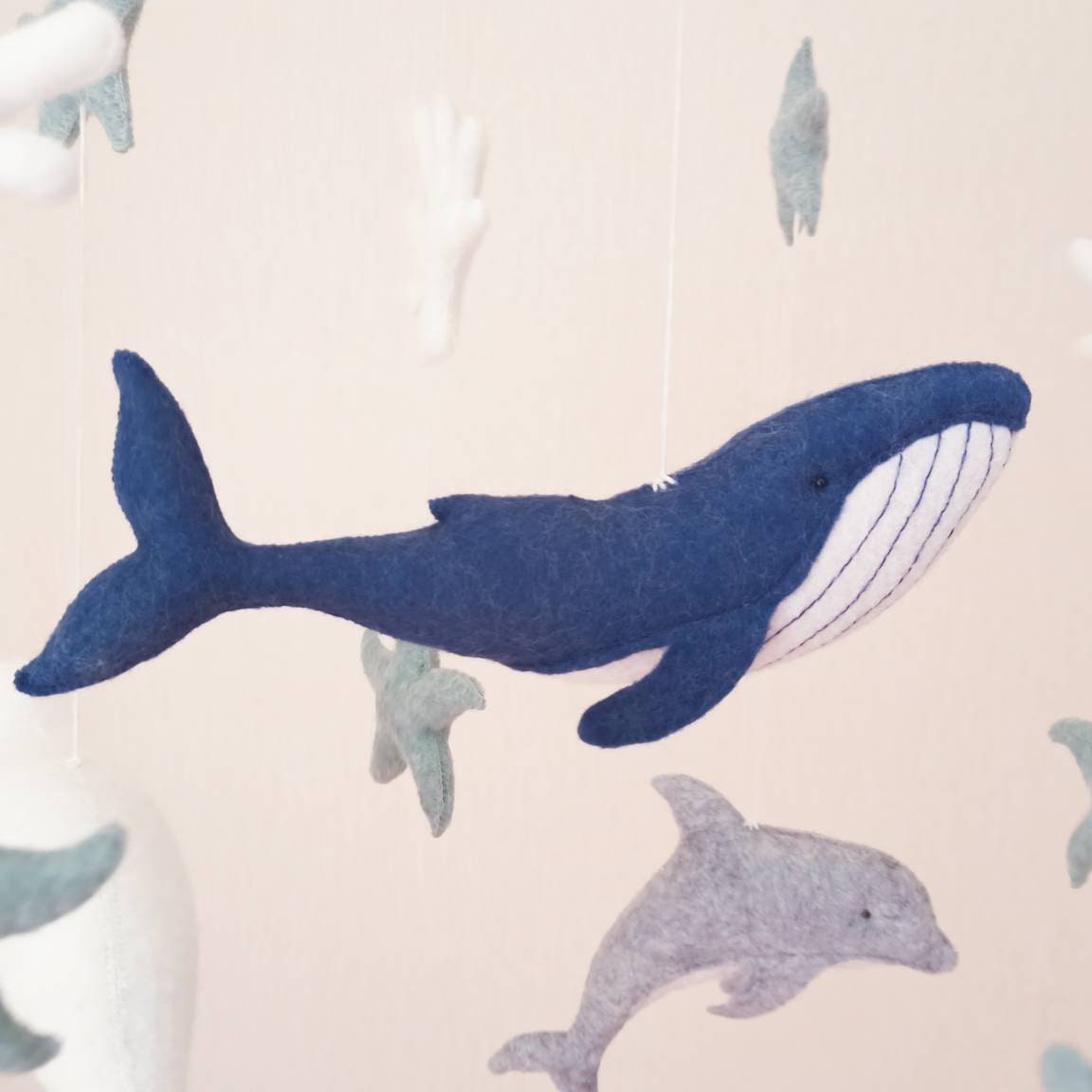 Ocean Mobile With Whale, Beluga, Orca, Shark, Dolphin, Starfishes ...