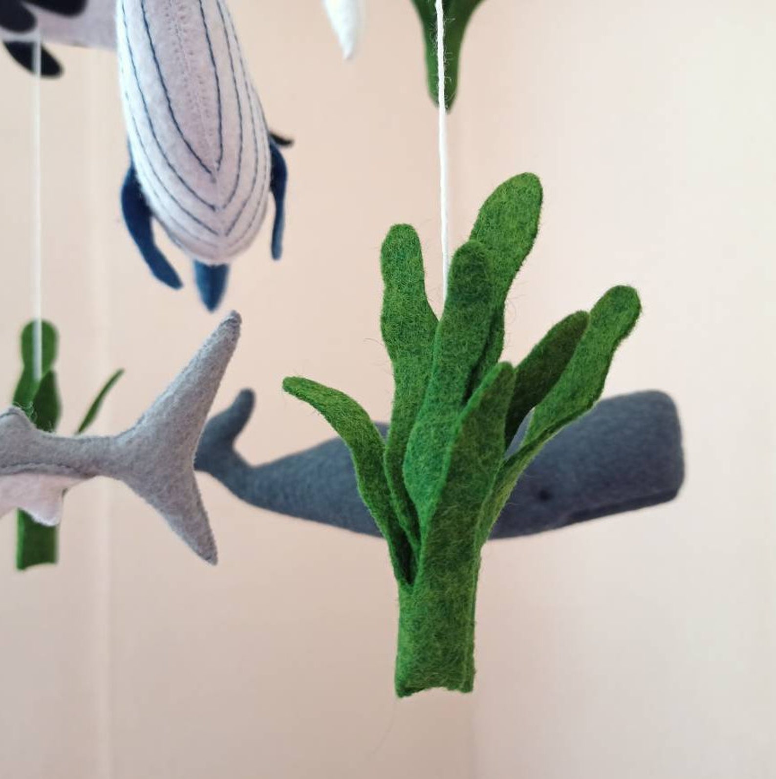 Baby Mobile. Ocean Mobile With Shark,orca,beluga,whale,cashalot. Felt ...