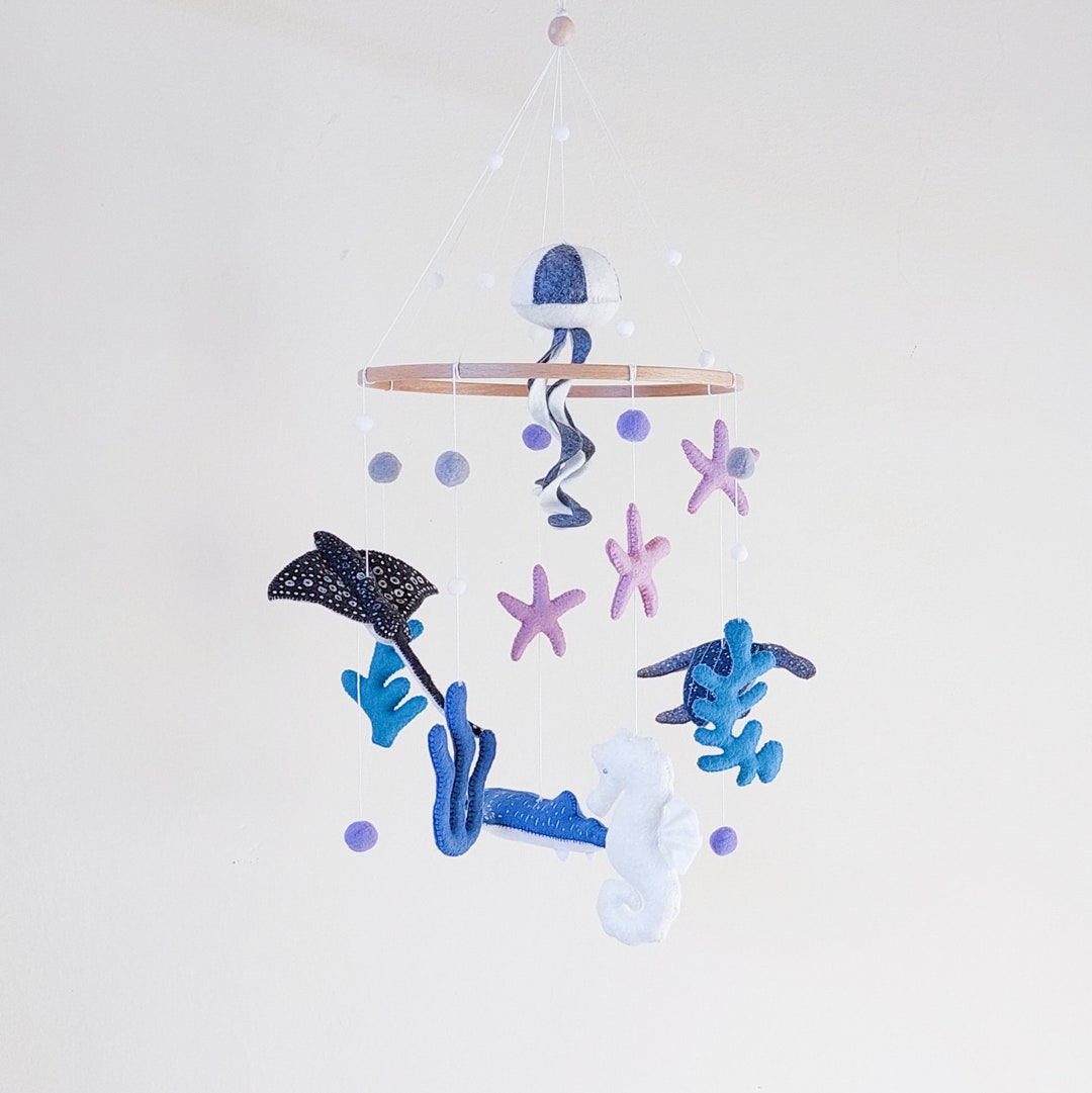 Ocean Felt Crib Mobile, Under the Sea Mobile, Sea Life Nursery Decor ...