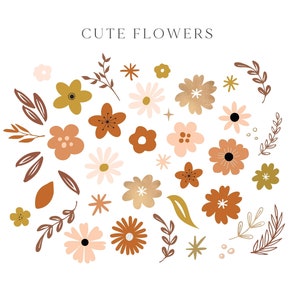Cute Spring Flower Elements Clipart Vector Illustration, SVG Spring ...