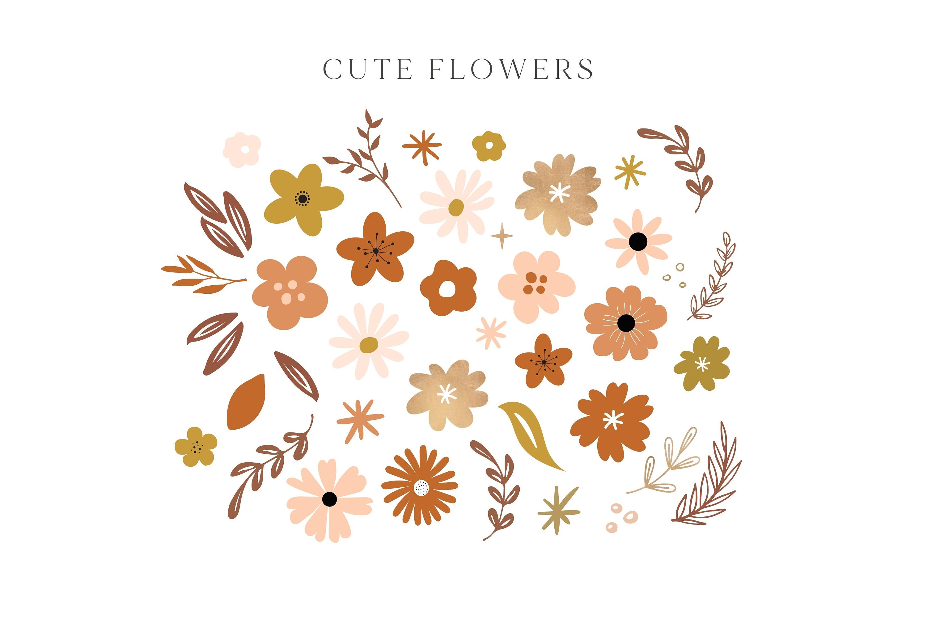 Cute Spring Flower Elements Clipart Vector Illustration, SVG Spring ...