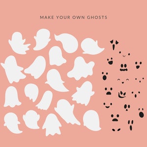 70% SALE Cute Happy Ghost Halloween Elements Clipart Vector - Etsy