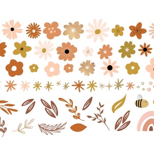 Cute Spring Flower Elements Clipart Vector Illustration, SVG Spring ...