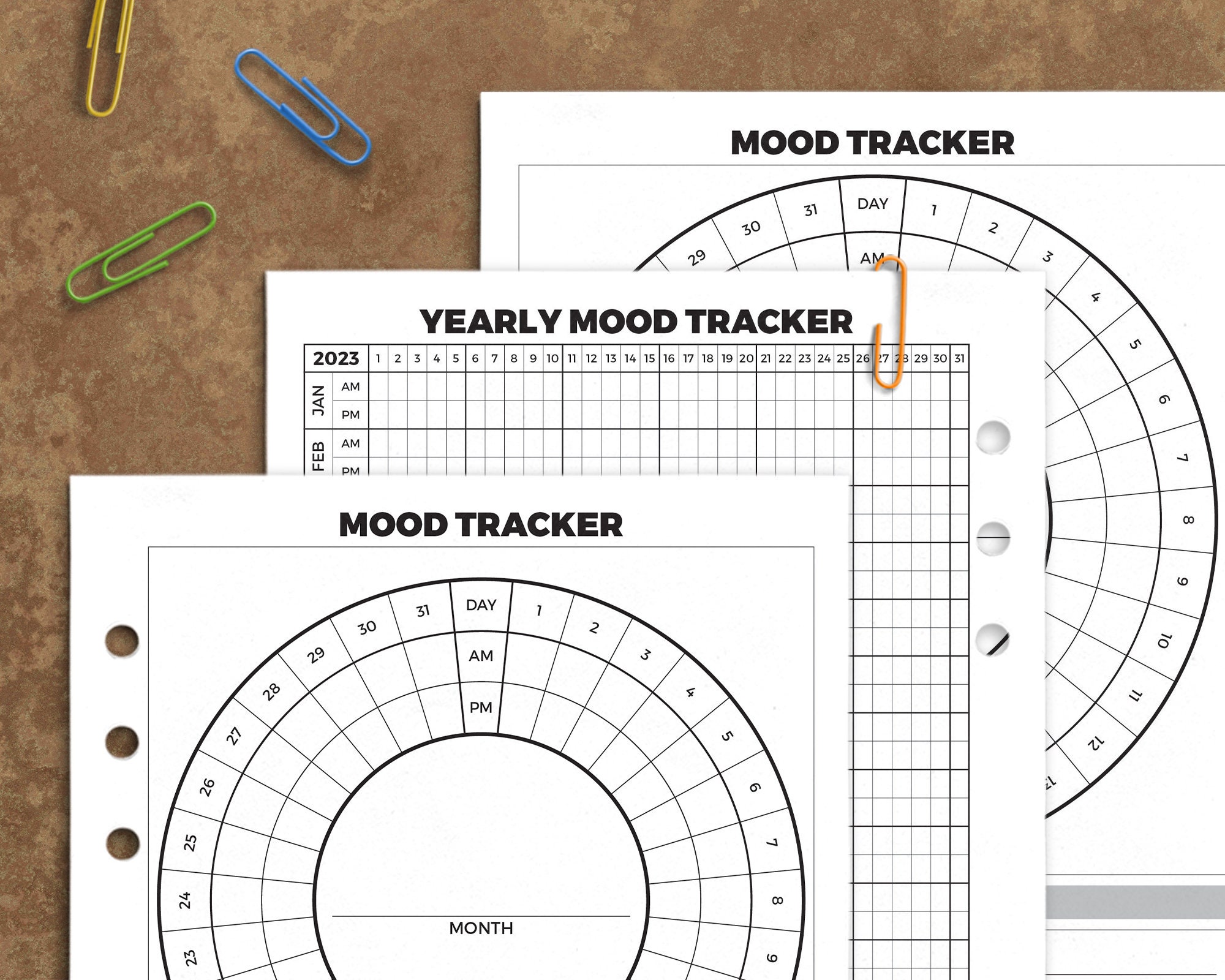Mood Tracker, Mood Journal, Anxiety Log, Mood Meter PDF Instant ...
