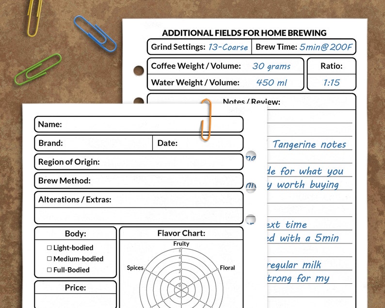 Coffee Journal, Coffee Printable, Coffee Organizer, Coffee Guide - A5 ...