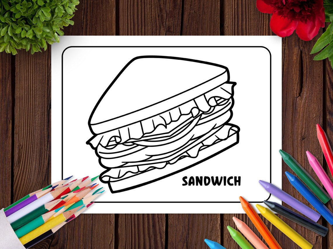 Fast Food Printable Coloring Pages [PDF] - Copy the Color - Digital ...