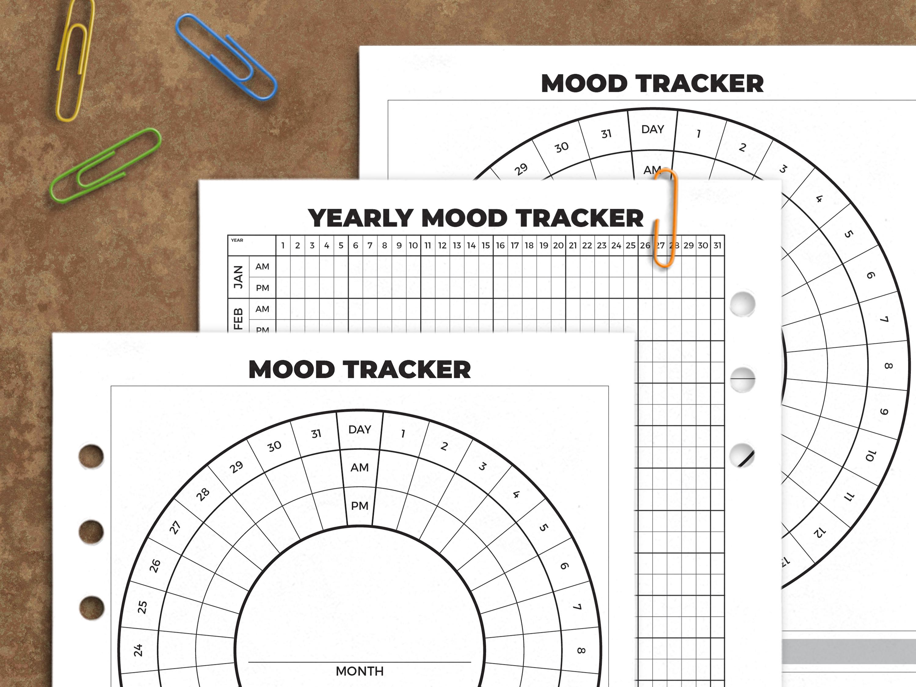 Mood Tracker, Mood Journal, Anxiety Log, Mood Meter - PDF Instant ...