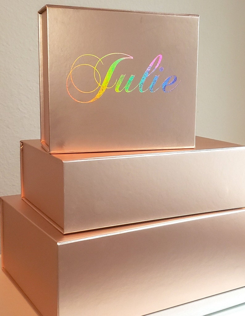 Rose Gold Gift Boxbirthday Gift Boxpersonalized - Etsy