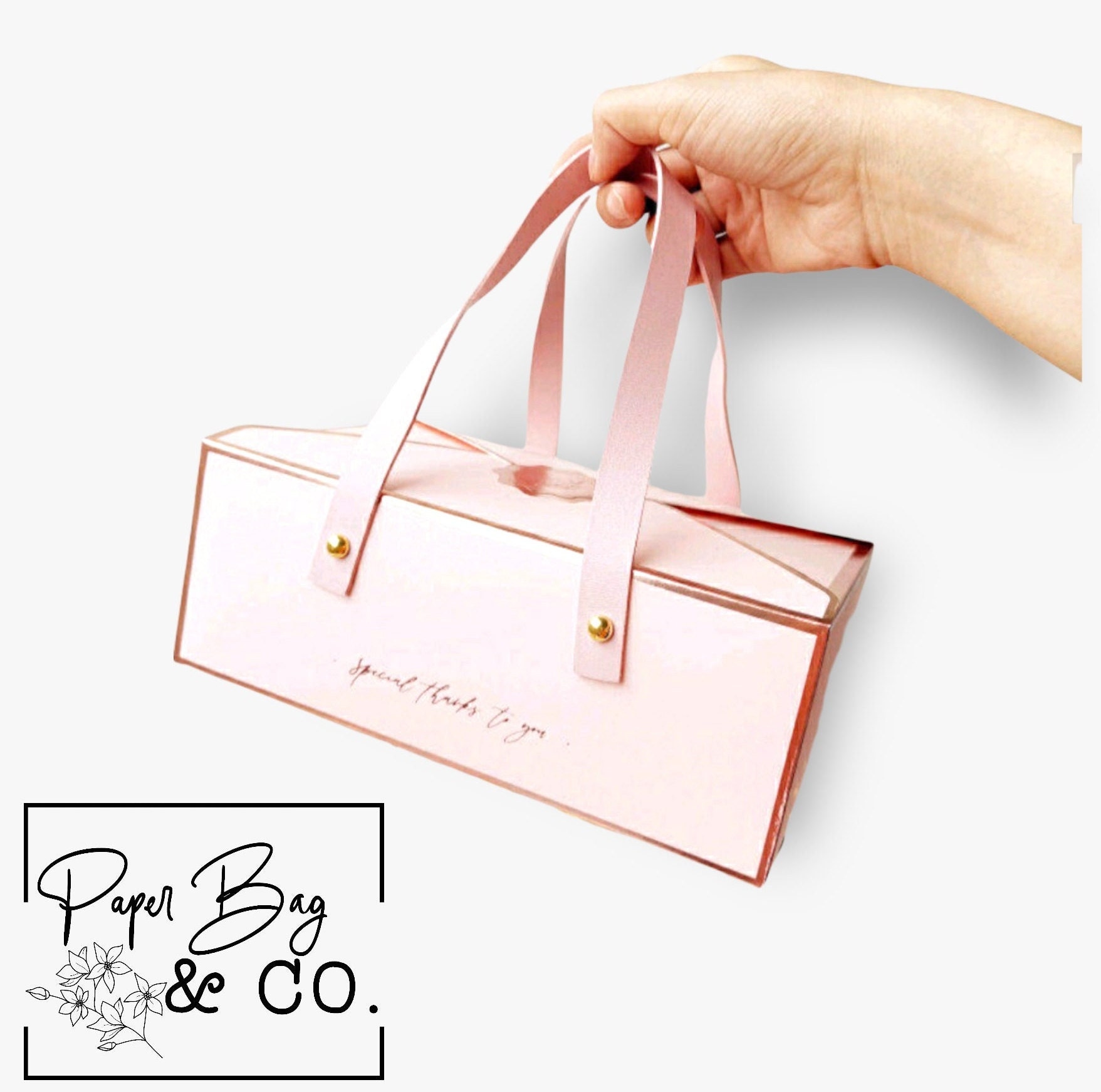 Rose Gold Pink Gift Box With Handlegifts Candy Chocolate - Etsy