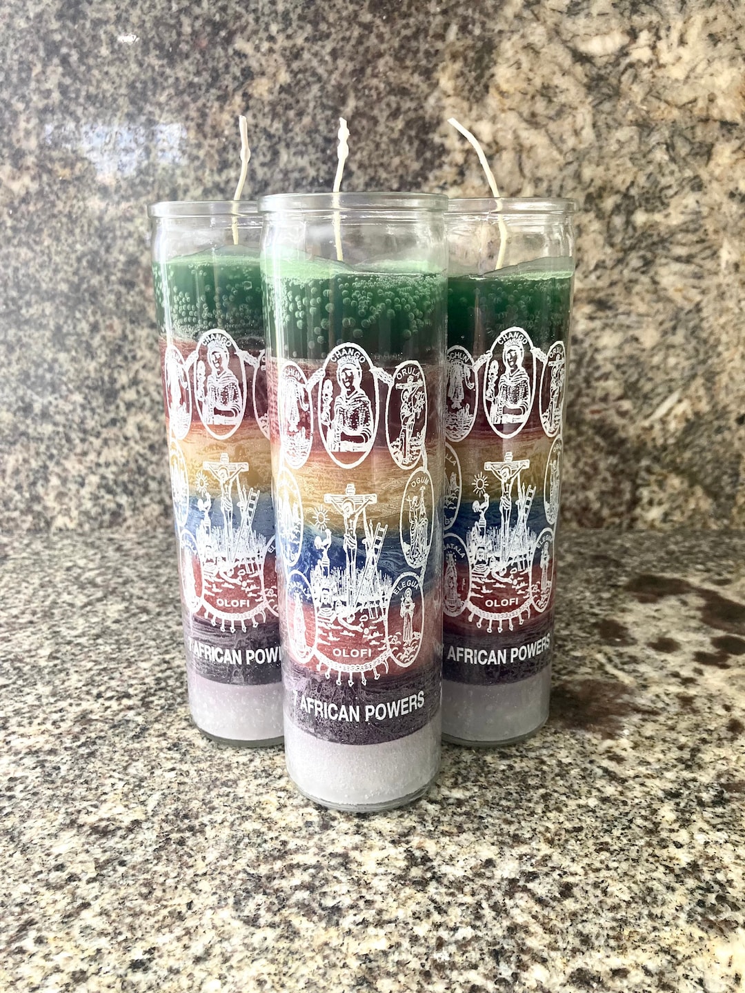 7 African Powers Candle,santeria,ritual Candle,witchcraft,brujeria,vela ...