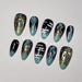 Muichiro Tokito Mist Hashira Anime Nails | Blue Cyan Turquoise Ombre ...