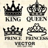 Family Crown Design SVG Png Dxf Bundle / King Dad Crown, Queen Mom ...
