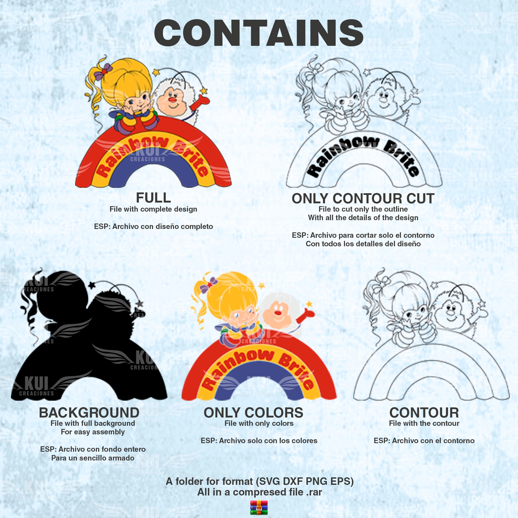 Vector Rainbow Brite SVG Png Dxf Eps Descargar Vectores | Etsy