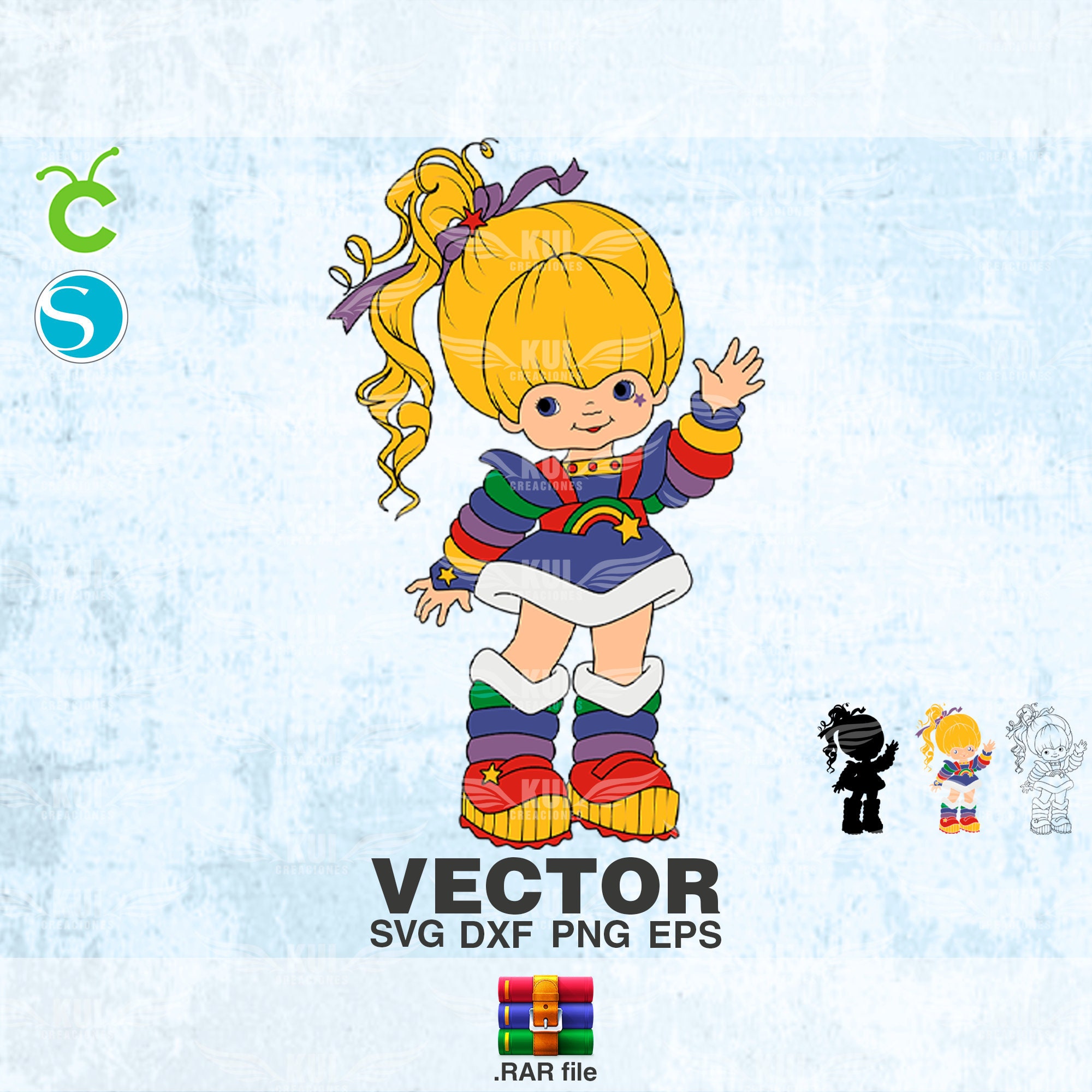 Vector Rainbow Brite 80s SVG Png Dxf Eps Molde Vector | Etsy