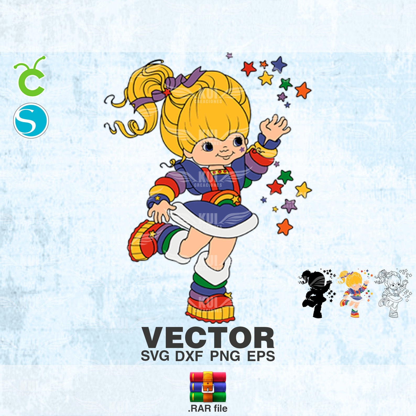 Vector Rainbow Brite 80s SVG Png Dxf Eps Molde Para - Etsy UK