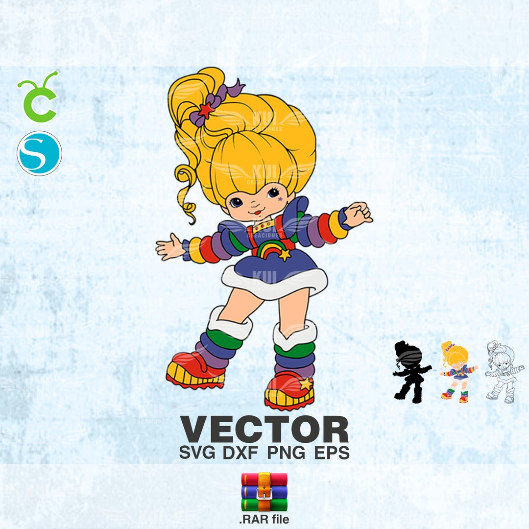 Vector Rainbow Brite SVG Png Dxf Eps, Design for Printing or Cutting ...