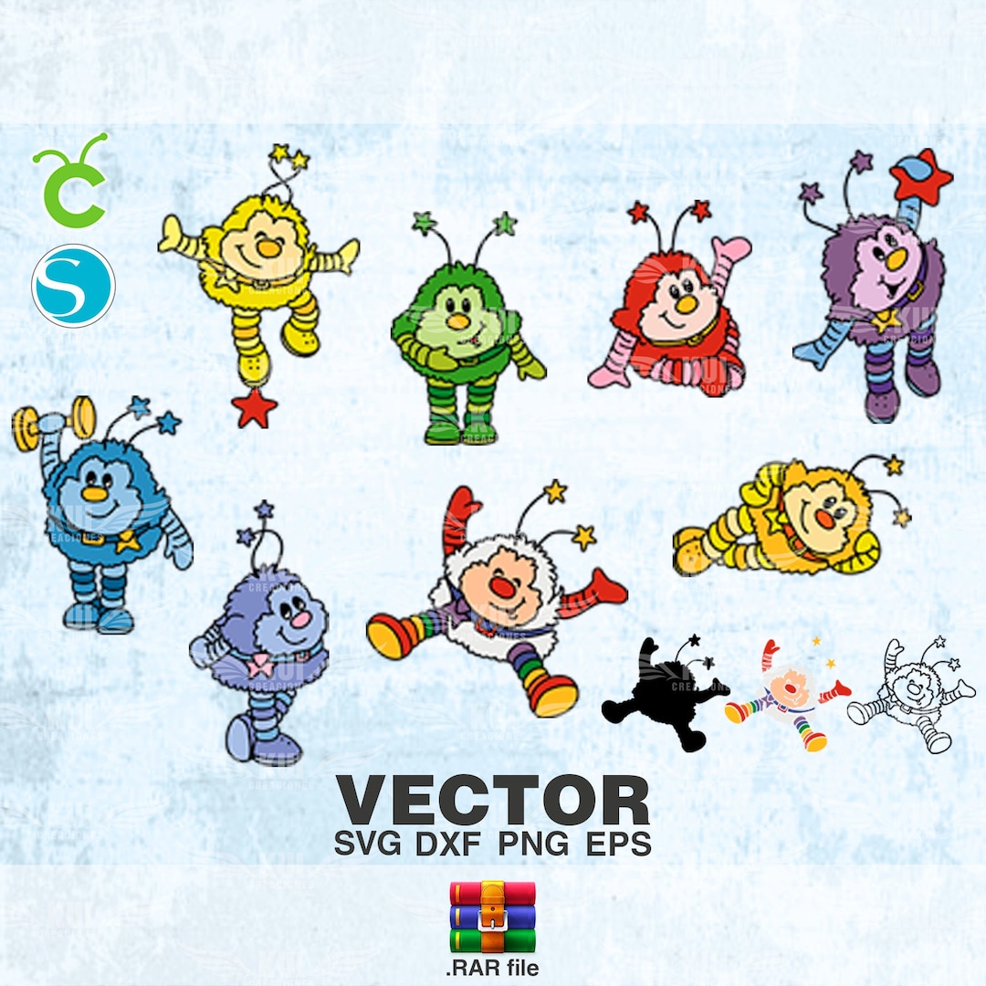Vector Elves Rainbow Brite Package SVG Png Cxf Eps, Vintage 1980s ...