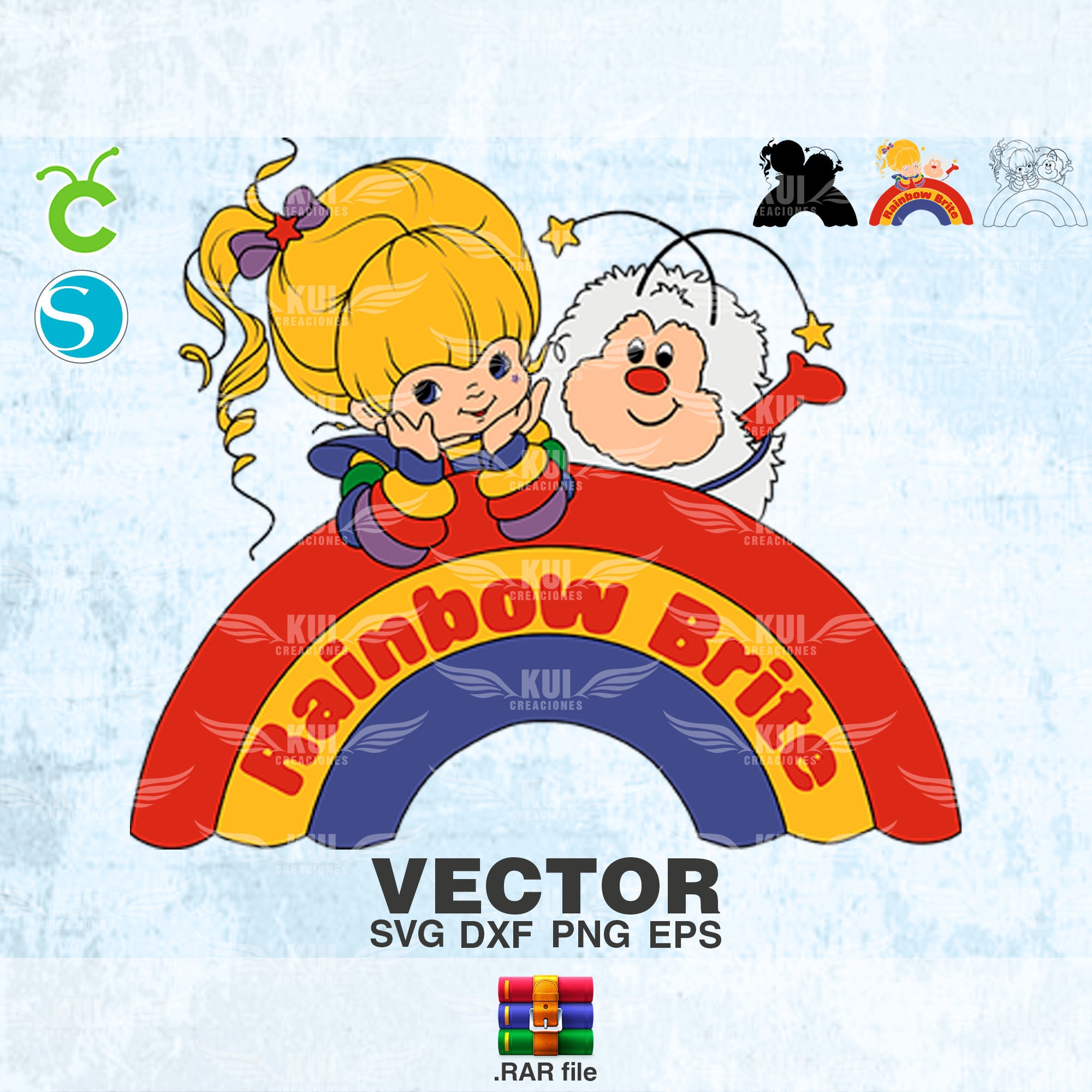Vector Rainbow Brite SVG Png Dxf Eps Descargar Vectores - Etsy Norway
