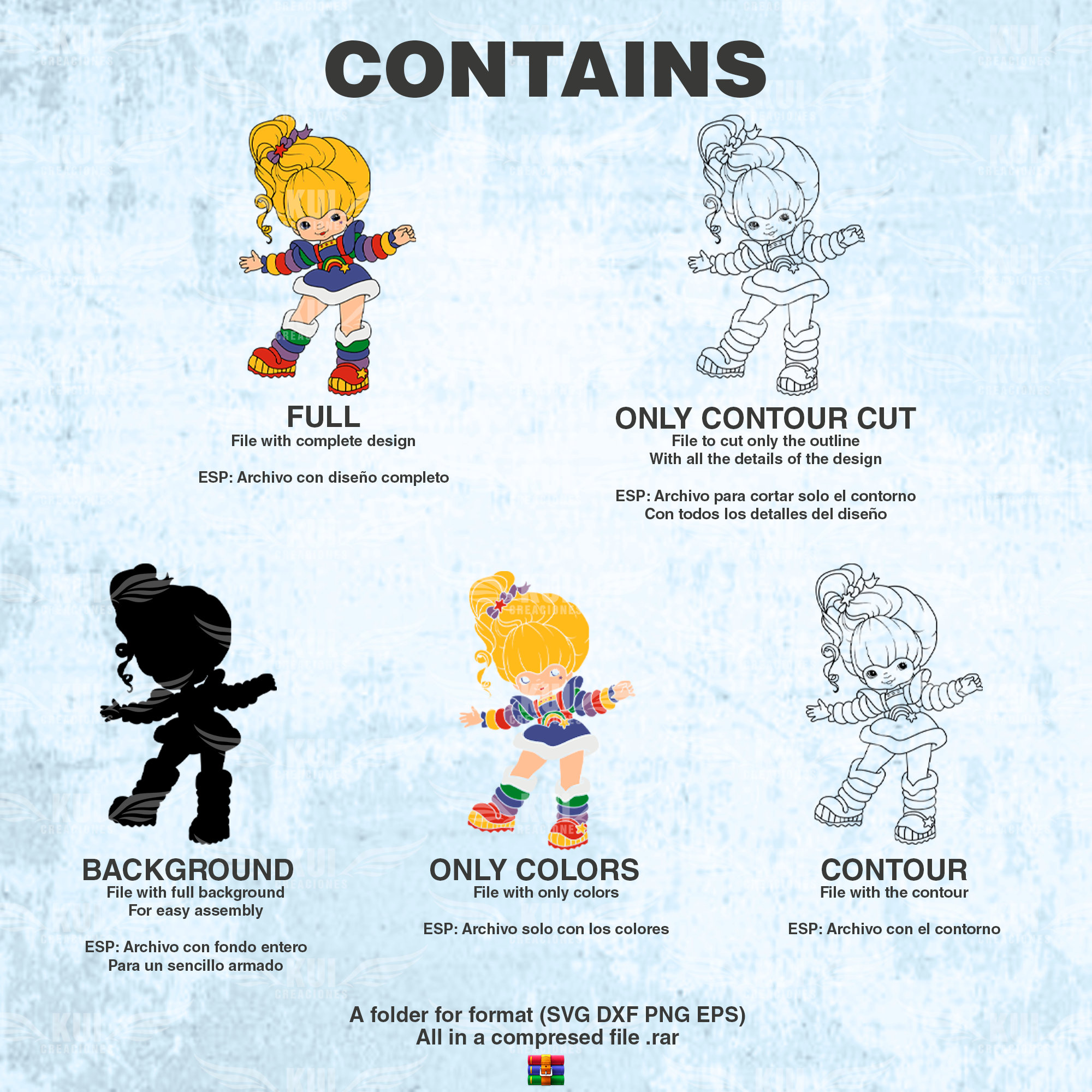 Vector Rainbow Brite SVG Png Dxf Eps Diseñoñ Para Impresión O - Etsy UK