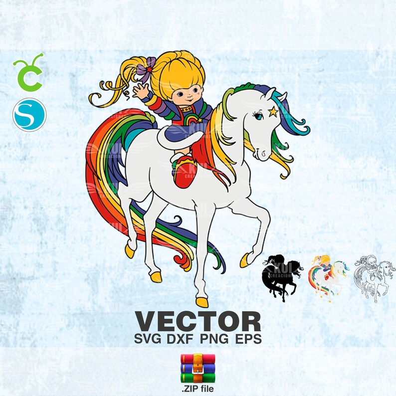 Vector Rainbow Brite and Starlite SVG Png Dxf Eps Diseño - Etsy