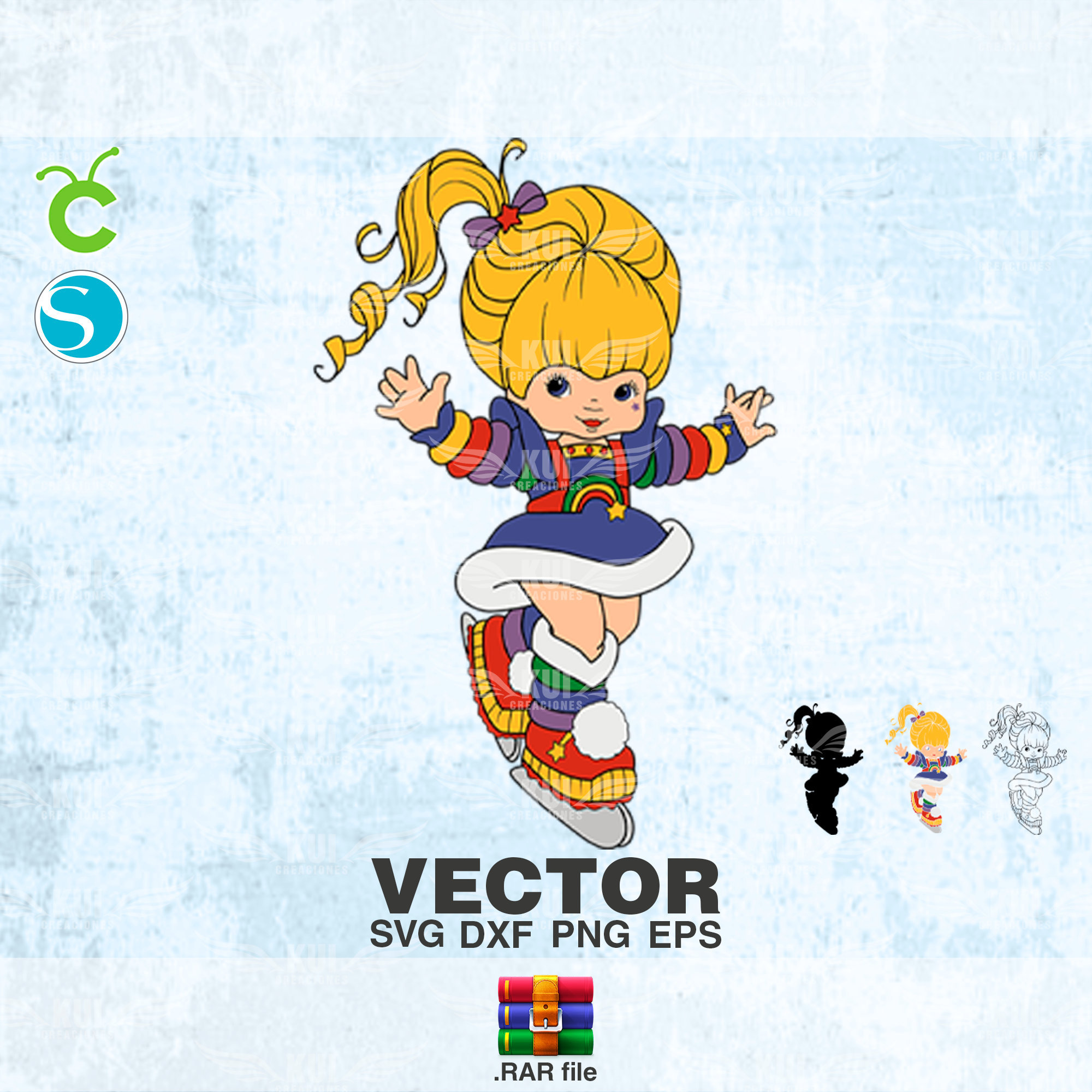 Vector Rainbow Brite SVG png dxf eps download cut and print | Etsy