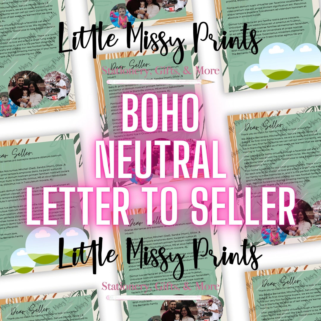 Boho Neutral Letter to Seller Canva Template - Etsy