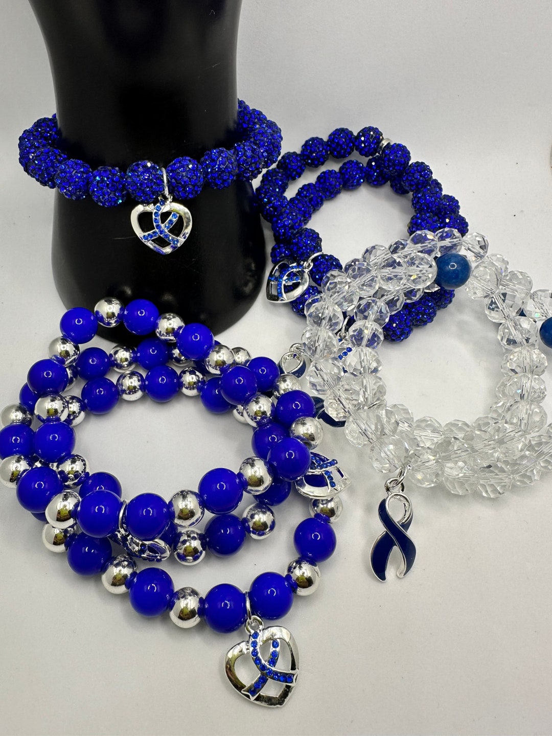 Colon Cancer (awareness)/ Blue Ribbon-meaningful Gift for Her: Handmade ...