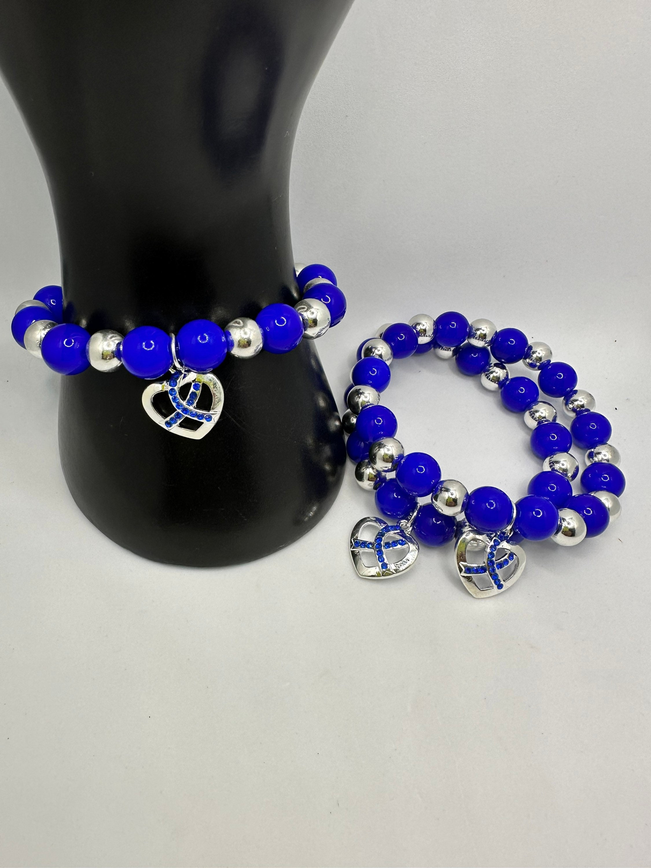Colon Cancer awareness/ Blue Ribbon-meaningful Gift for Her: Handmade ...