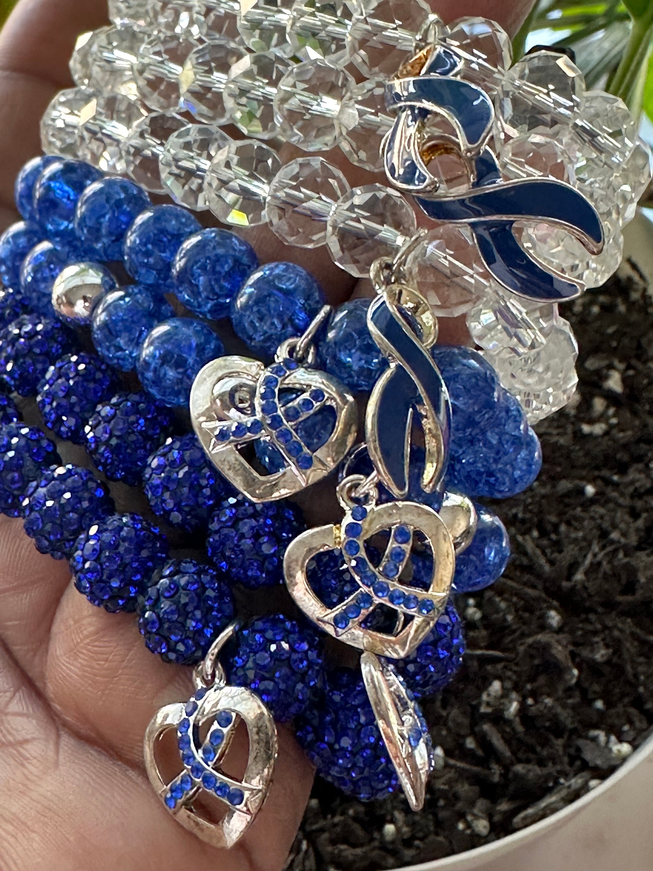 Colon Cancer awareness/ Blue Ribbon-meaningful Gift for Her: Handmade ...